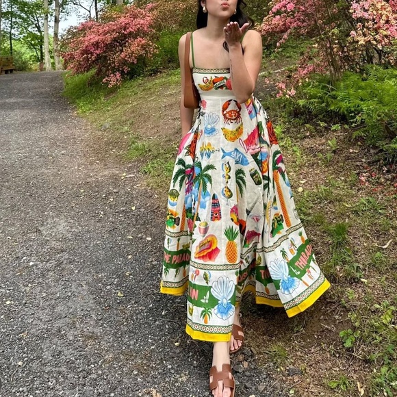 Alemais | Dresses | Alemais Alan Berry Rhys Paradiso Linen Sundress ...